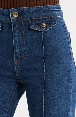Paige Sofia Pintuck Flare Jeans
