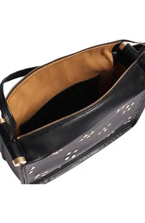 KENNETH COLE Floral Stud Large Top Handle Leather Bag