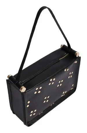 KENNETH COLE Floral Stud Large Top Handle Leather Bag