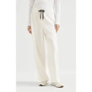 Brunello Cucinelli Techno Cotton Piqué Track Trousers - White