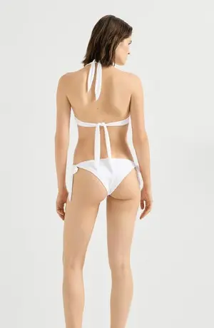 Brunello Cucinelli Techno Jersey Bikini Top With Monili