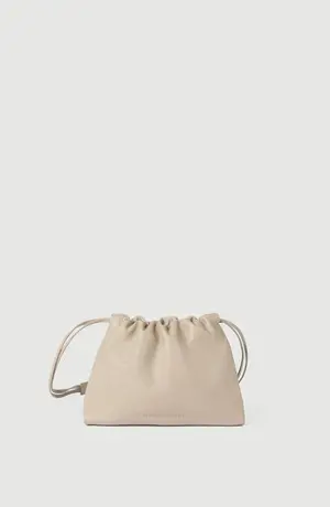 Brunello Cucinelli Pouch Bag In Calfskin With Monili - Buff