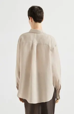 Brunello Cucinelli Linen Shirt With Monili