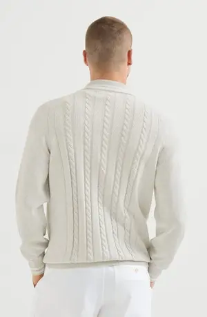 Brunello Cucinelli Cotton Cable Knit Shirt With Logo
