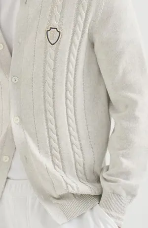 Brunello Cucinelli Cotton Cable Knit Shirt With Logo