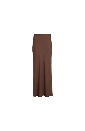 Brunello Cucinelli Viscose And Linen Twill Fluid Bias-cut Skirt
