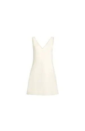 Brunello Cucinelli Viscose And Linen Fluid Twill Mini Dress