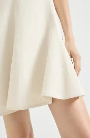 Brunello Cucinelli Viscose And Linen Fluid Twill Mini Dress