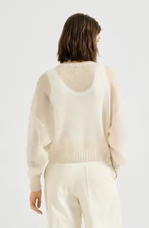 Brunello Cucinelli Mohair And Wool Sweater With Monili