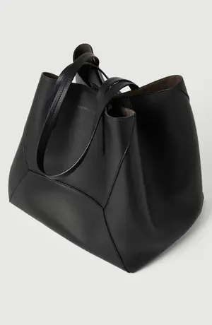 Brunello Cucinelli Bc Duo Bag In Calfskin With Monili - Black