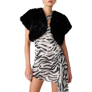 Steve Madden Jalen Faux Fur Bolero - Black