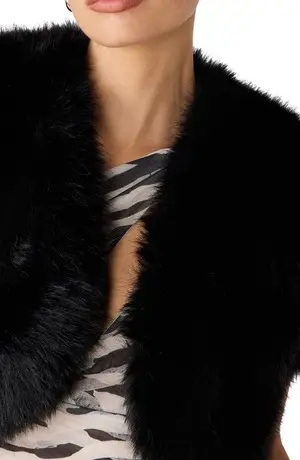 Steve Madden Jalen Faux Fur Bolero - Black