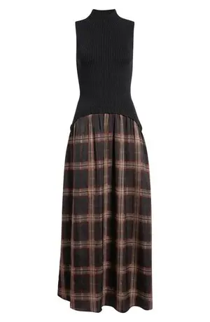 Line & Dot Kristopher Mixed Media Maxi Dress