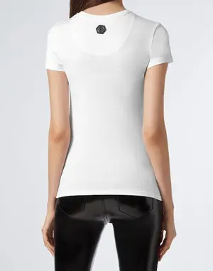 Philipp Plein T-shirt Round Neck Ss Statement - White