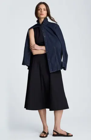 KENNETH COLE COLLECTION Bateau Neck Sleeveless Midi Dress