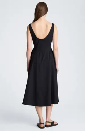 KENNETH COLE COLLECTION Bateau Neck Sleeveless Midi Dress