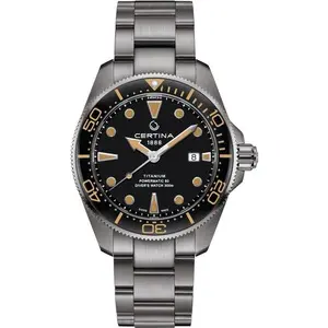 CERTINA Ds Action Diver Powermatic 80 Automatic Bracelet Watch - Titanium/dark Grey