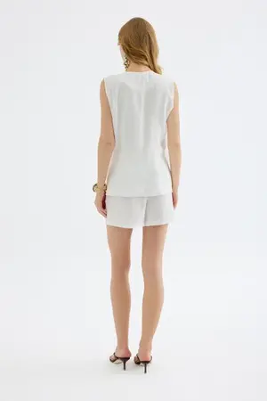 MONLICIA Anaelle Button-front Tailored Peplum Vest