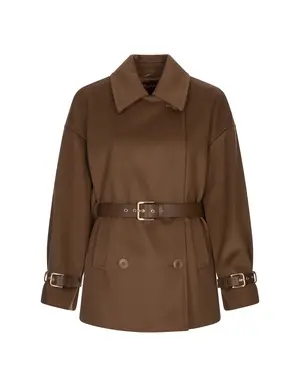 Max Mara Double-breasted Belted Waist Coat - Brown