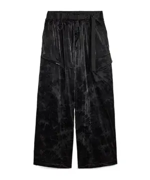Y3 High-shine Tie-dye Trousers - Black