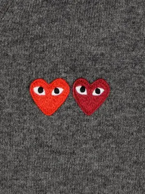 Play Comme Des Garcon Comme Des Garçons Play Heart-patch Knitted Cardigan