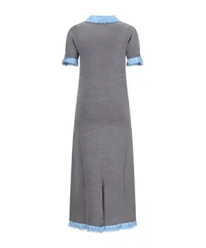 Rabanne Embroidered Satin-panelled Midi Dress