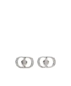 Dior Cd Parure Stud Earrings - Silver