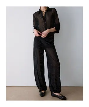Liu Jo Embellished Tulle Casual Trousers