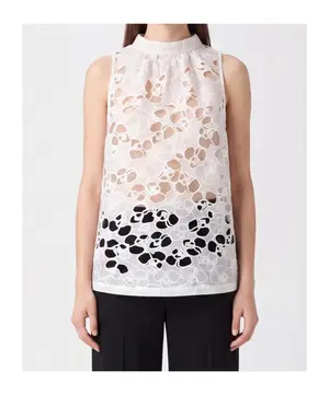Carven Backless Lace Top