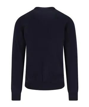 Play Comme Des Garcon Comme Des Garçons Play Logo Patch Knitted Cardigan - Black
