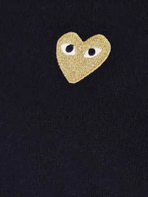 Play Comme Des Garcon Comme Des Garçons Play Logo Patch Knitted Cardigan - Black