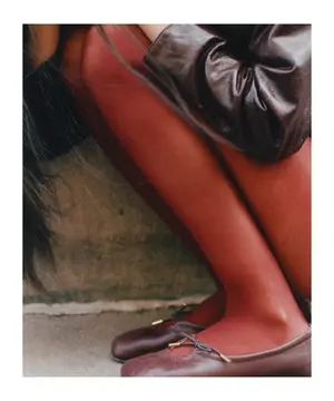 ALOHAS Ruched Bow Ballet Flats - Brown