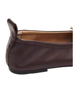 ALOHAS Ruched Bow Ballet Flats - Brown