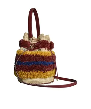 Rabanne Fringed Stripe Bucket Bag