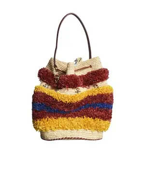 Rabanne Fringed Stripe Bucket Bag