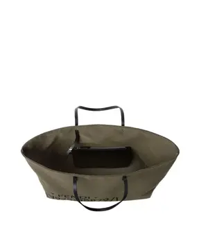 Fendi Roll Large Gray Canvas Bag With Stencil Print