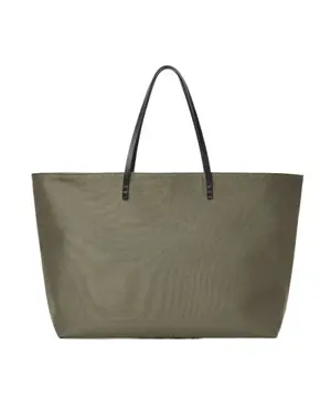 Fendi Roll Large Gray Canvas Bag With Stencil Print
