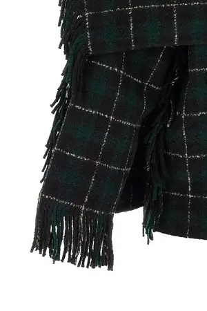 TOTEME Checked Fringed Shawl Jacket - Green