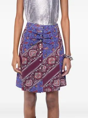 Rabanne Paisley-print Button-up Skirt