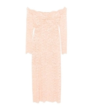 Rabanne Floral-lace Long-sleeve Midi Dress - No