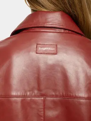 Zadig&Voltaire Long-sleeve Leather Jacket - Cherry