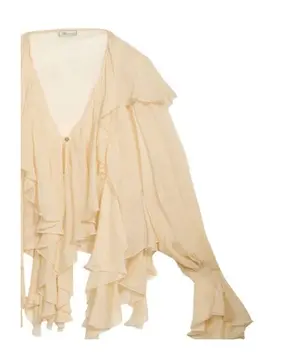 Blumarine Ruffled Crepe-de-chine Blouse - No