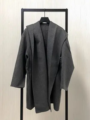 TOTEME Oversized Hooded Coat - Grey
