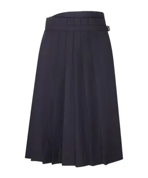Dries Van Noten Sim Pleated Wrap Skirt - Navy