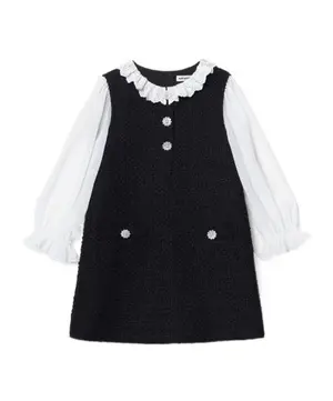 SELF-PORTRAIT Boucle Lace Frill Dress