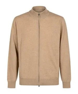 Canali Zip-up Stand Collar Cardigan
