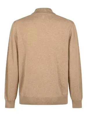 Canali Zip-up Stand Collar Cardigan