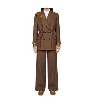 Dries Van Noten Embellished Belted Blazer