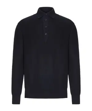 Zegna Long-sleeve Knitted Polo Shirt