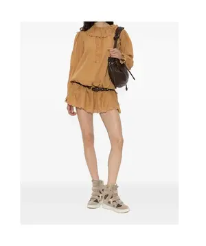 Isabel Marant Étoile Embroidered Ruffle Mini Dress